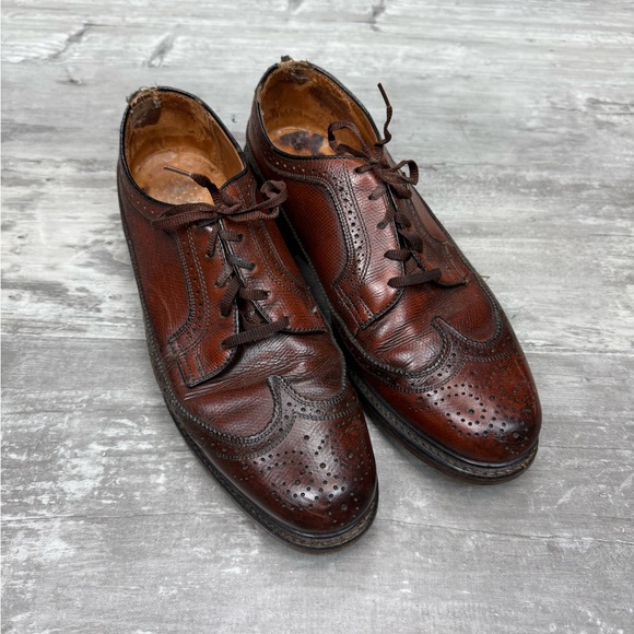 Vintage | Shoes | Vtg 95s Brown Longwing Wingtips 95 D | Poshmark
